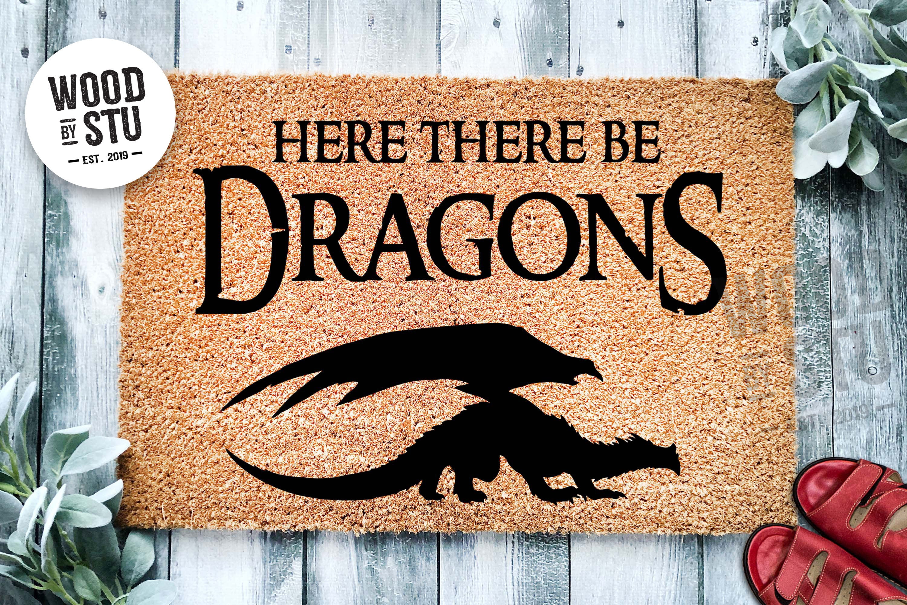 Here There Be Dragons Door Mat | Roleplaying Tabletop Gaming | Nat 20 ...