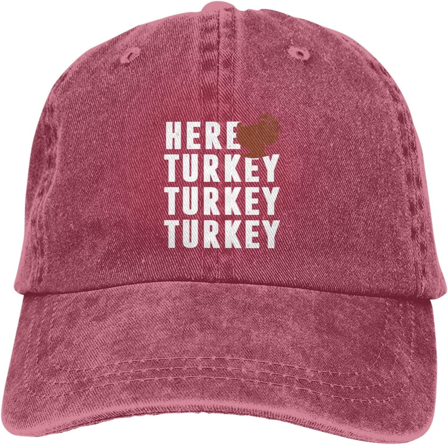 Here Turkey Turkeys Turkey Funny Hat Adjustable Denim Baseball Cap ...