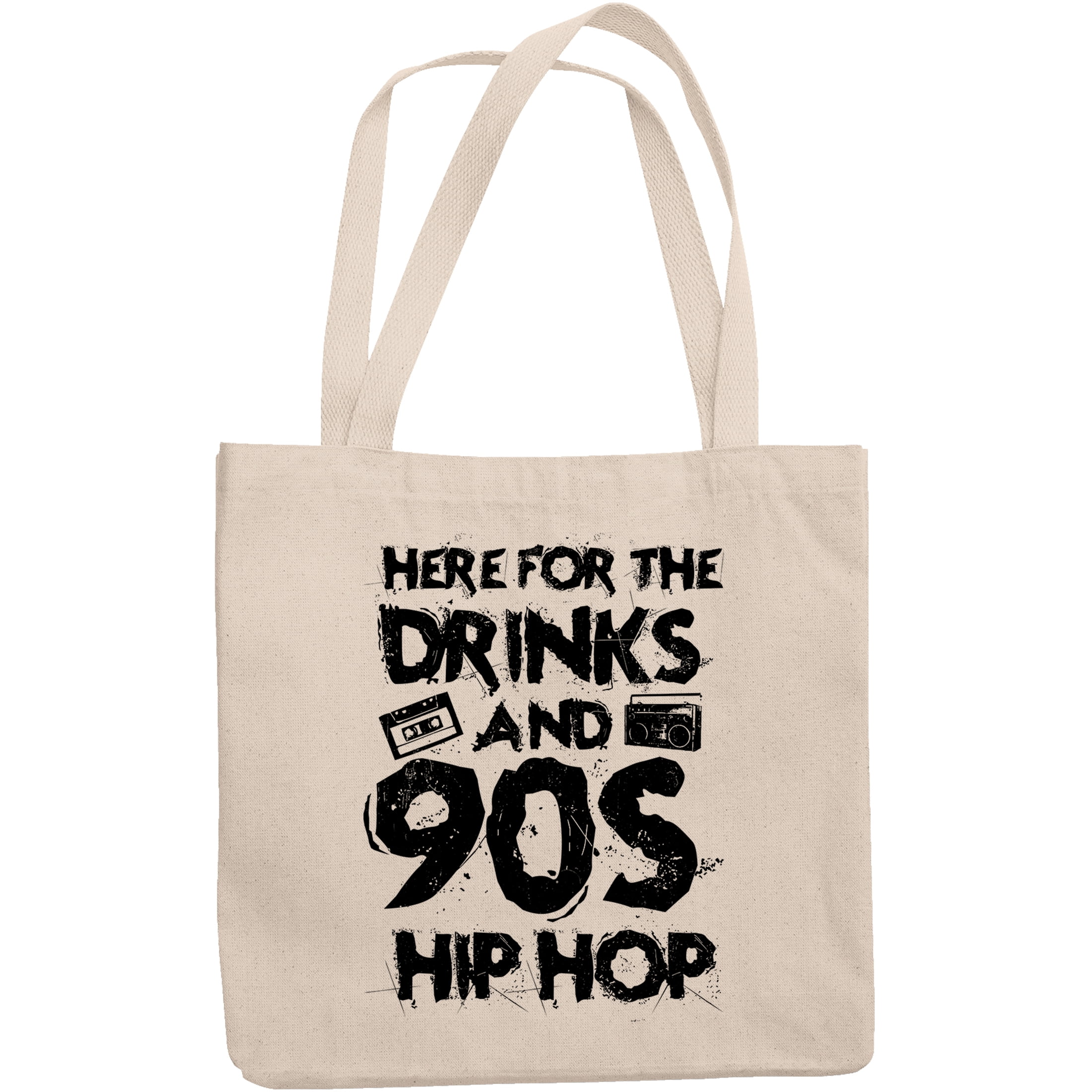 Here for the Drinks and 90s Hip Hop, Party & Music Themed, 12oz Canvas ...