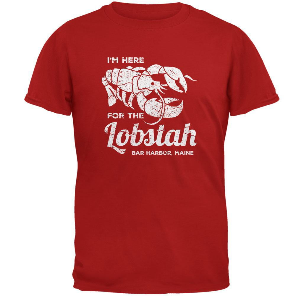 Here for the Lobstah Lobster Distress - Bar Harbor Maine Mens Soft T ...