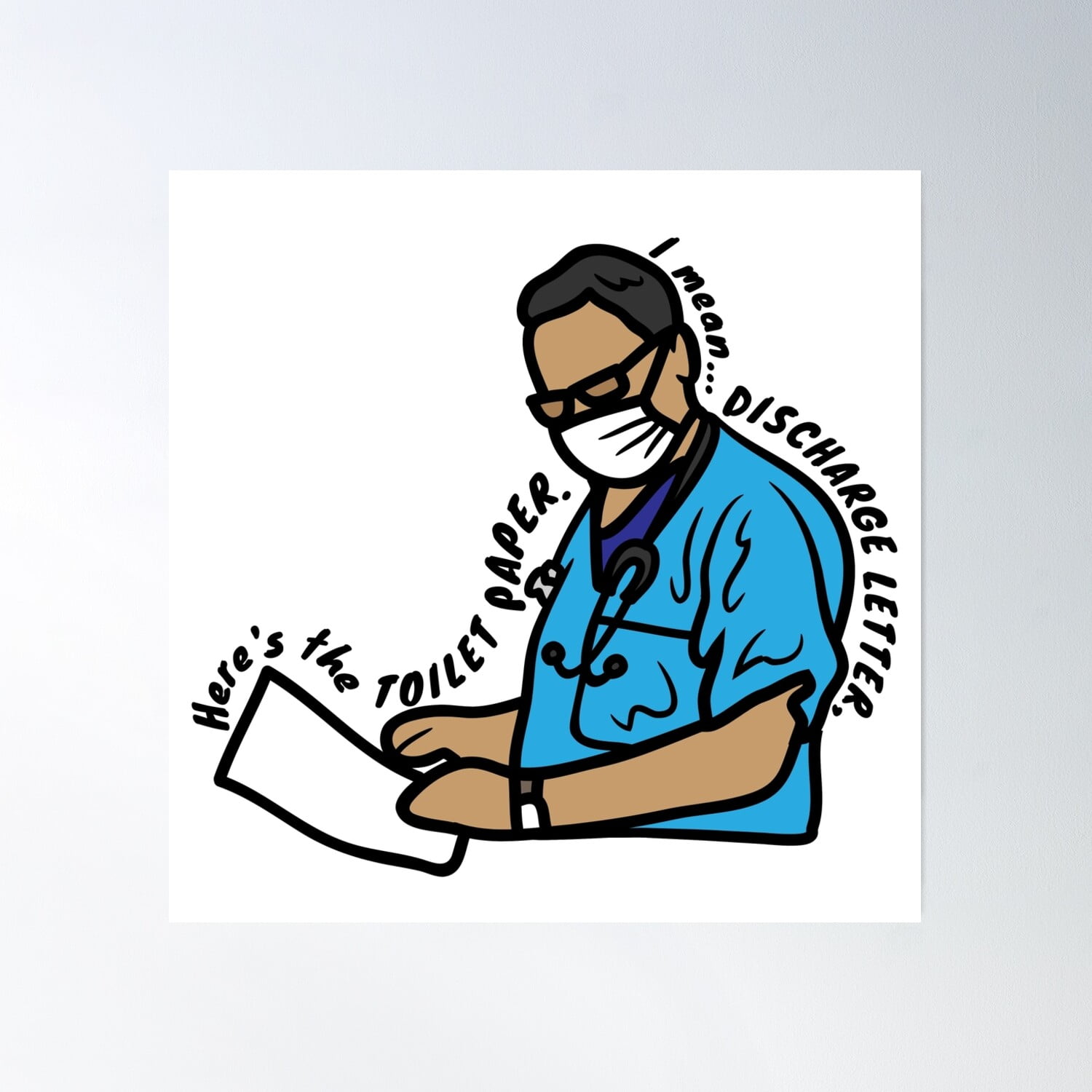 Heres The Toilet Pape..Discharge Letter Poster Wall Art, Modern Wall ...