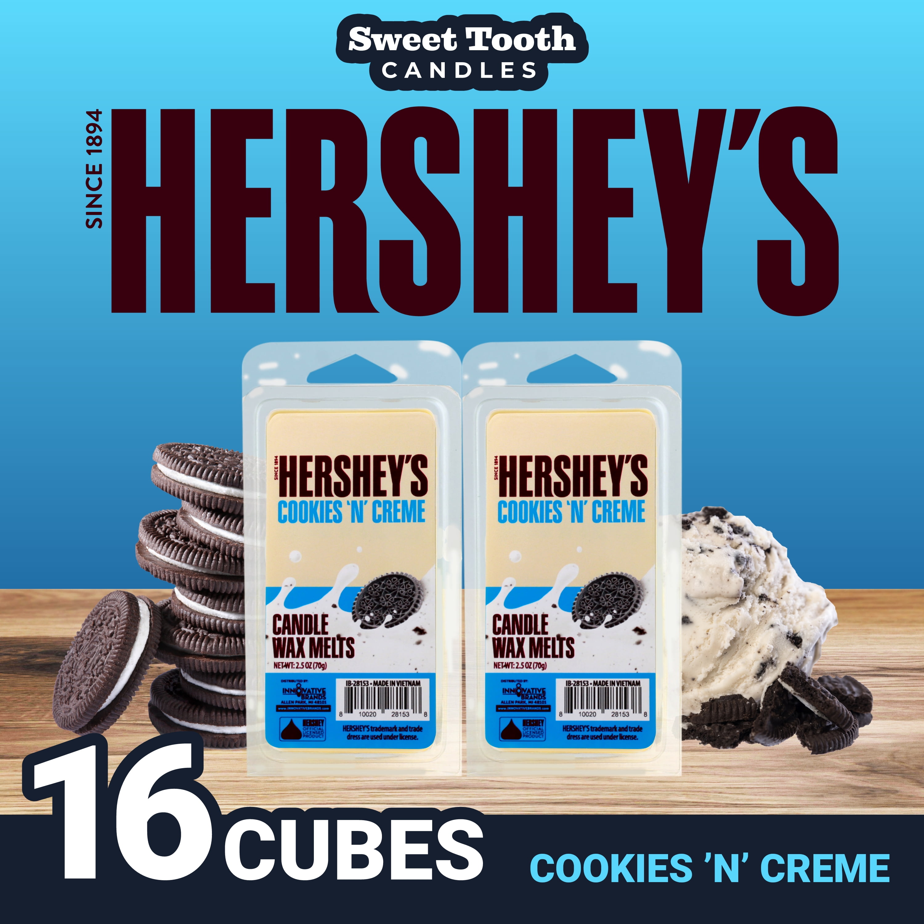 Herhsey's Cookies 'N' Cream Wax Melts Cubes - 16 Pack of Wax Warmer ...