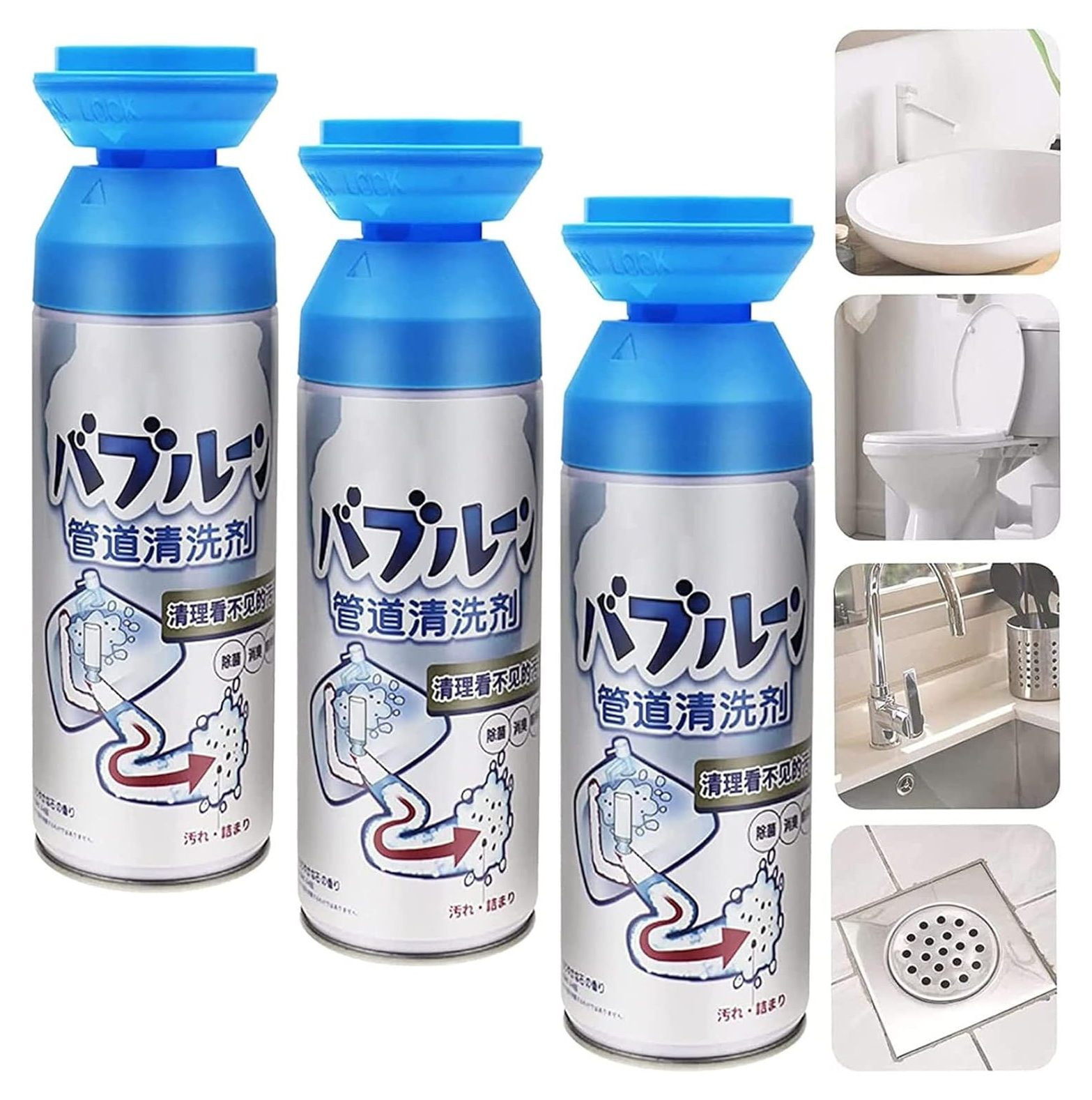 Herios Drain Foam Cleaner, Pipe Dredge Deodorant Foam Cleaner, Liquid ...