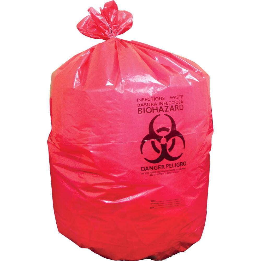 Heritage Healthcare Biohazard Can Liners, 40-45 Gallons, 40" x 46", 1.3 ...