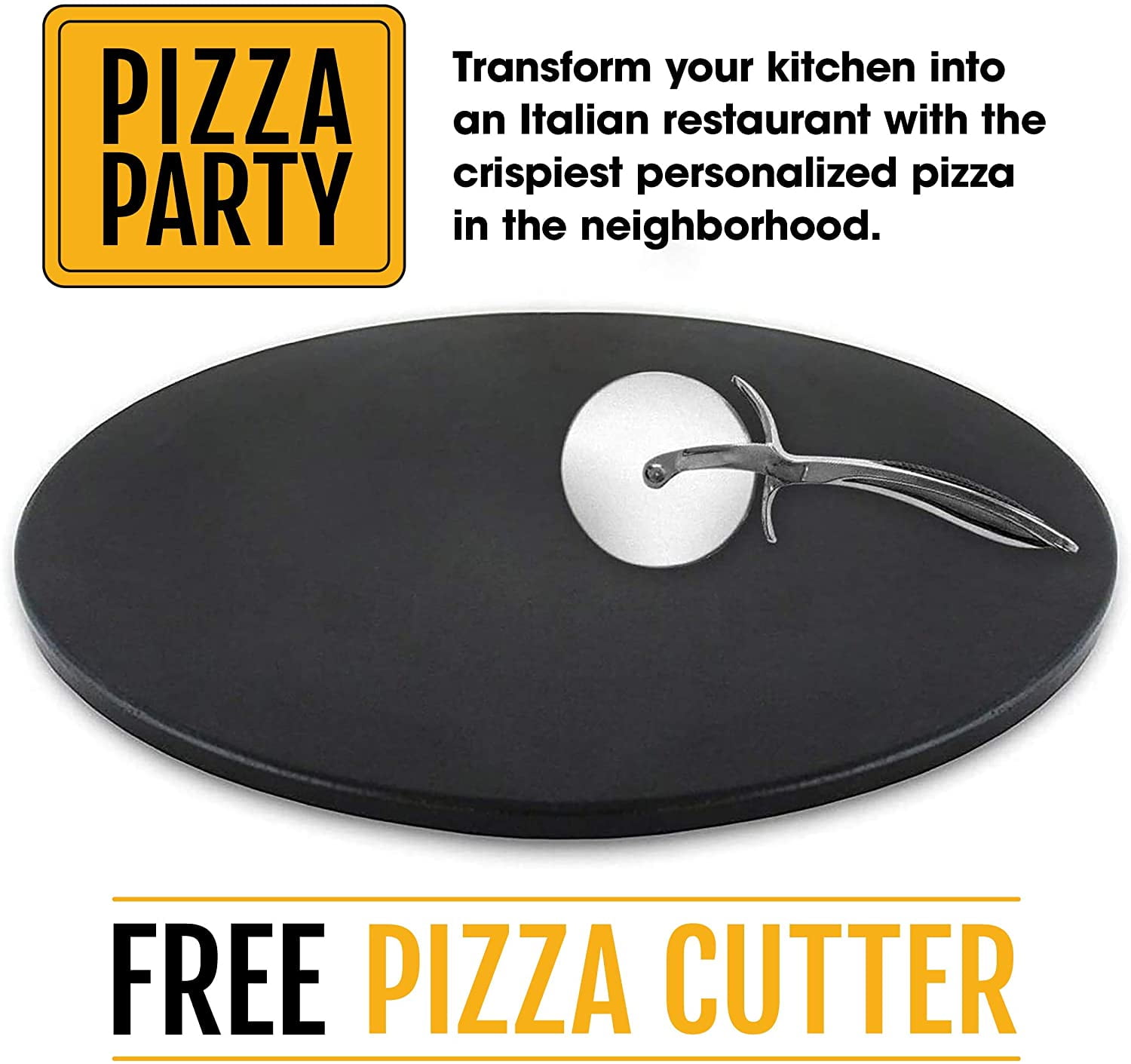 Heritage 15" Ceramic Pizza Stone Set - Non-Stick, Stain-Free With Bonus ...