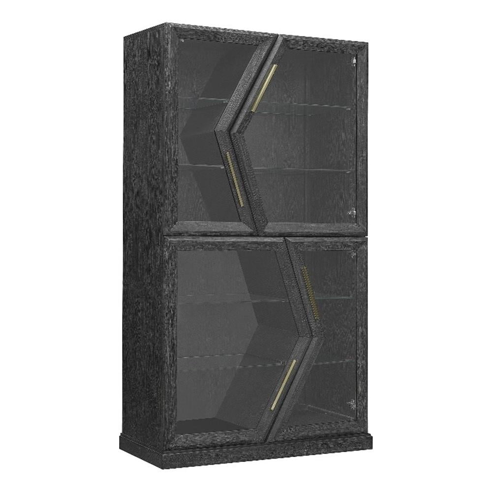 Heritage 4-Door Gray Curio with Glass Doors and Shelves by Scott Living ...