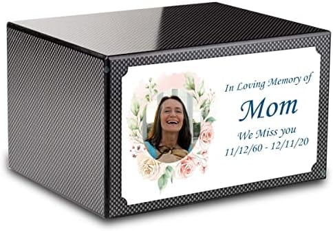 Heritage Adult Carbon Fiber Cremation Urn Box for Human Ashes I Oval ...