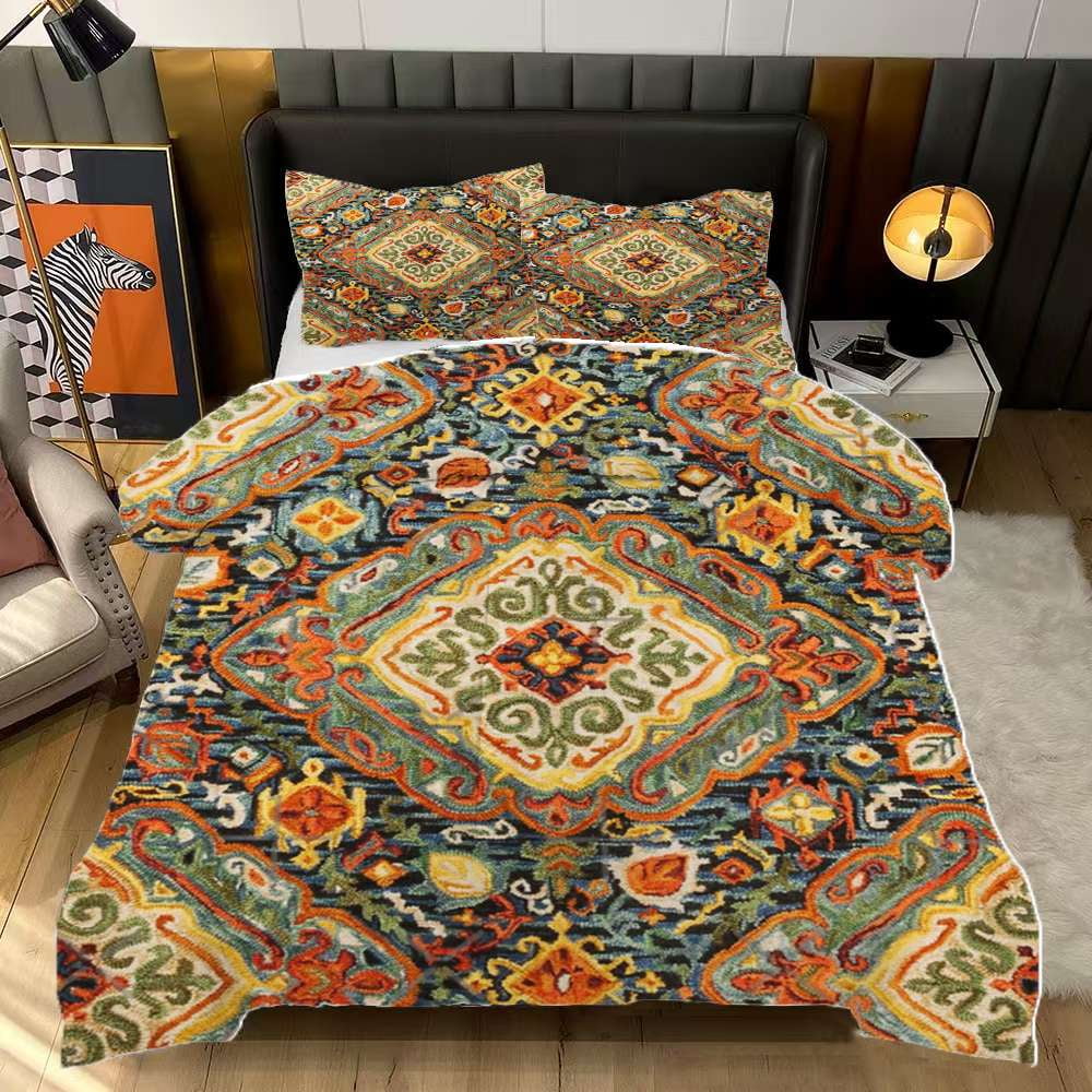 Heritage Bohemian Floral Traditional Moroccan Style Comforter Set Queen ...