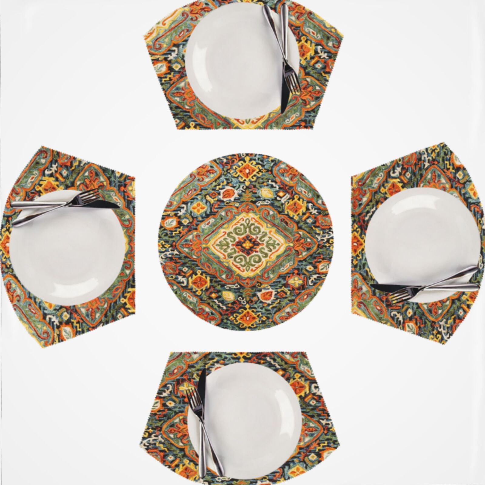 Heritage Bohemian Floral Traditional Moroccan Style Round Table ...