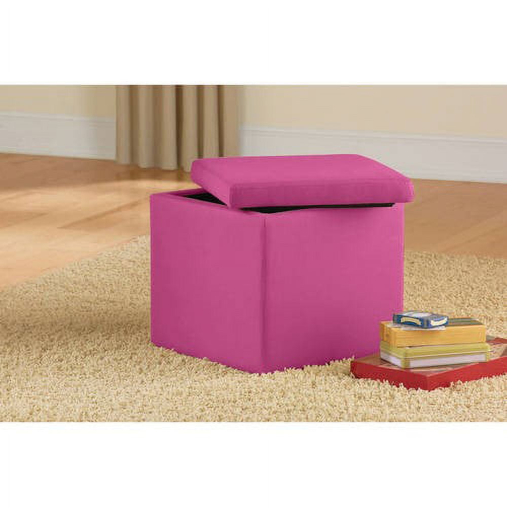 Heritage Club Faux Suede Storage Ottoman, Fuschia, Removable Top ...