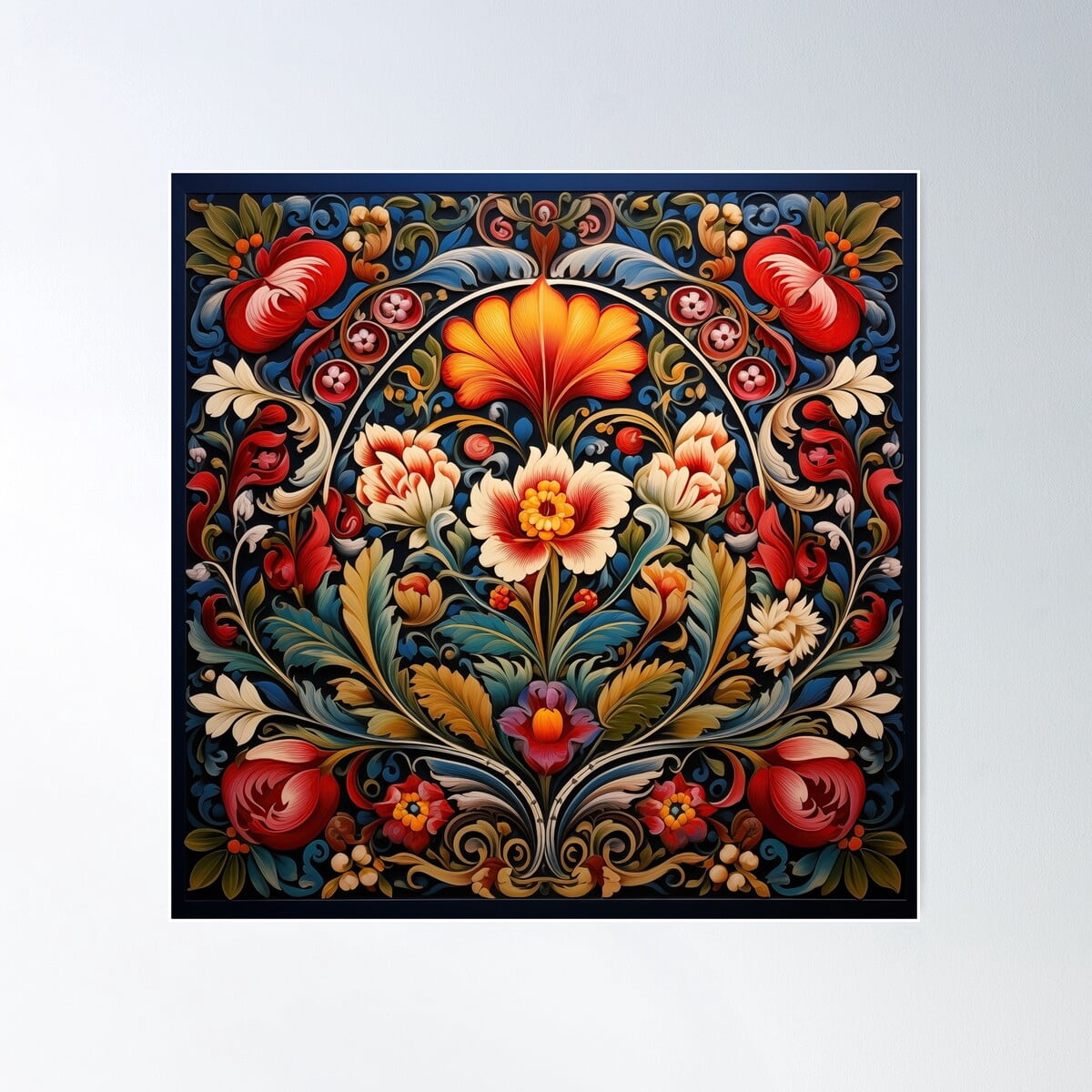 Heritage Florals - Slavic Inspired Ornamentation Poster Wall Art ...