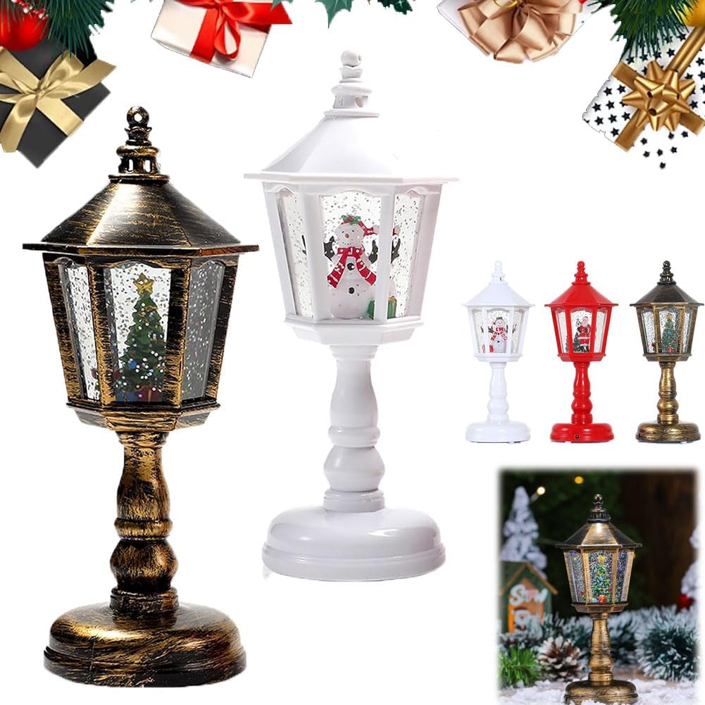 Heritage Glow Snow Lantern, Santa Claus Animated Christmas Decor ...