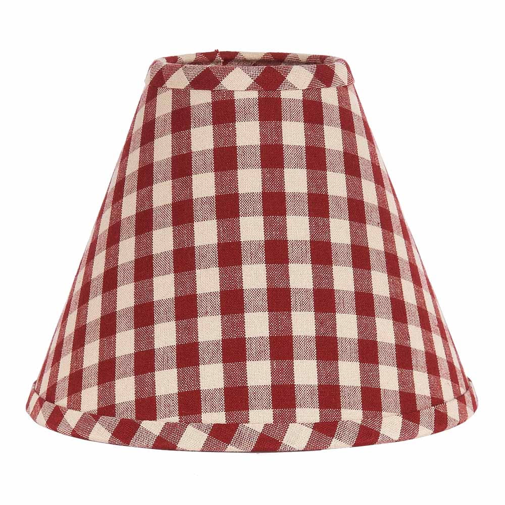 Heritage House Check Barn Red 14" Washer Fabric Lamp Shade by Raghu ...