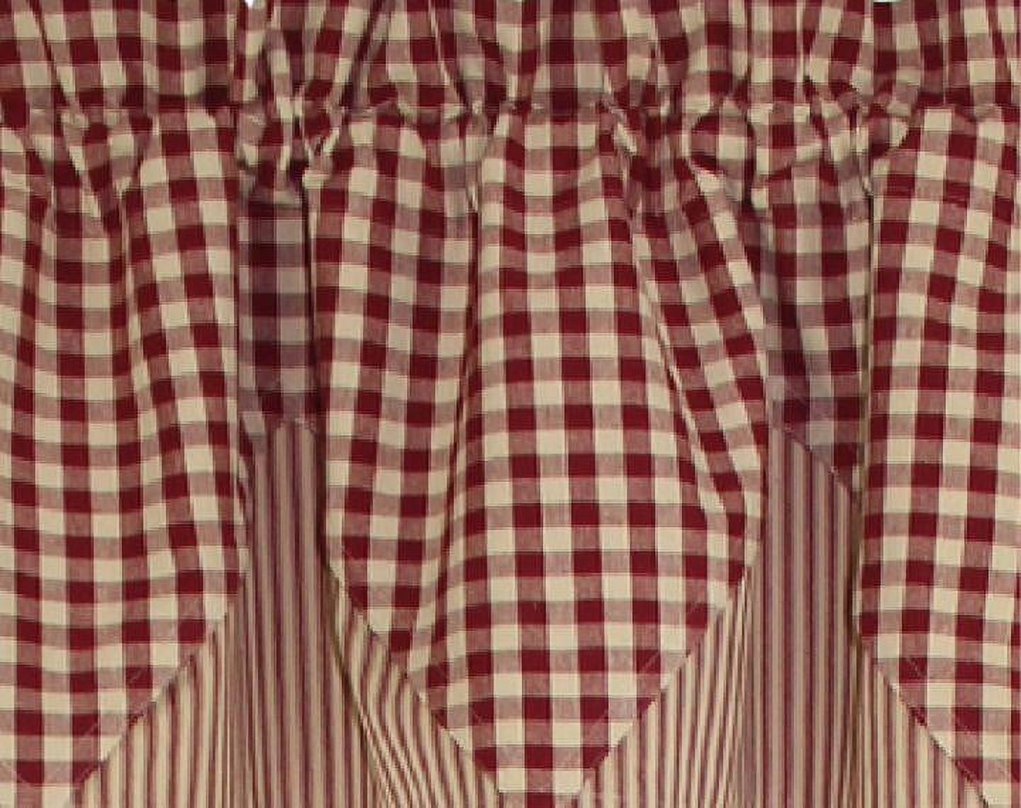 Heritage House Check Red Point Valance - 72x15.5 - Walmart.com