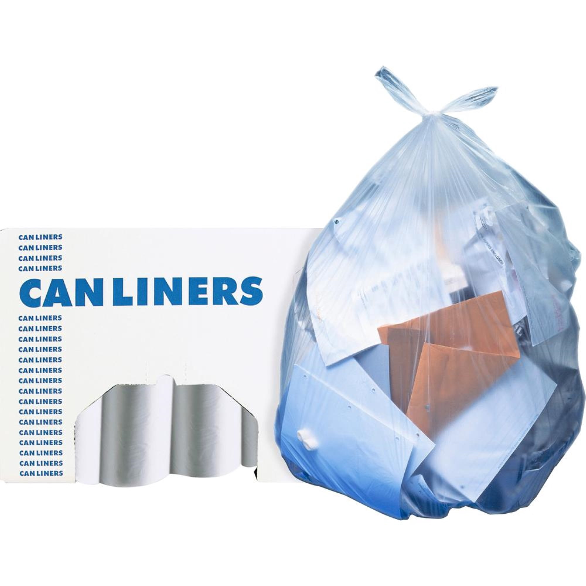 Heritage AccuFit .9mil Clear Can Liners - 32 gal/55 lb Capacity - 33 ...