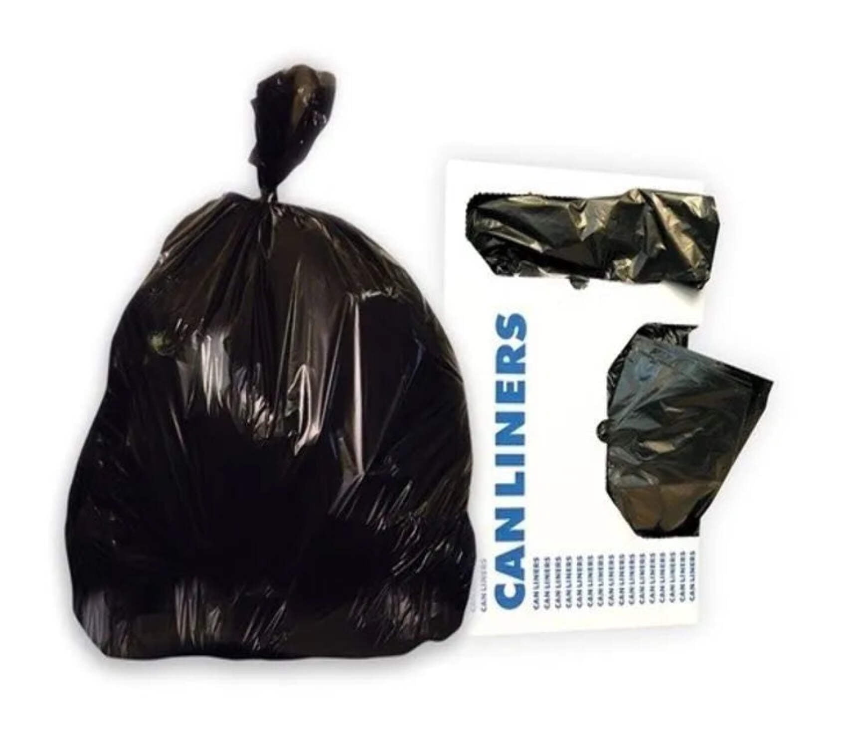 Heritage LLDPE Can Liner Flat Pack, 55" X 60", 1.5 Mil, 65 Gal, Black ...