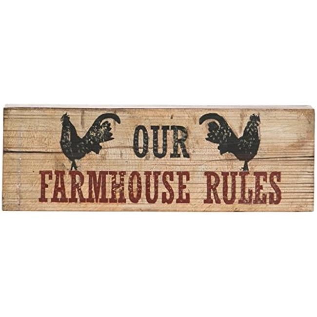 Heritage Lace Farmhouse Rules Wood Sign - 3 x 9 in. - Walmart.com