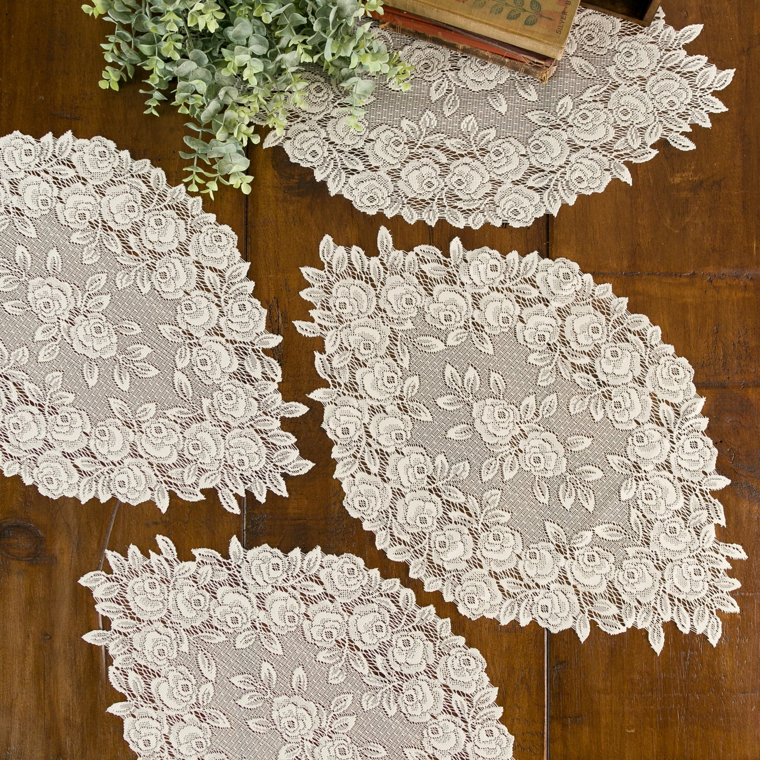 Heritage Lace Tea Rose 14x24 Doily (Set of 4) - Walmart.com