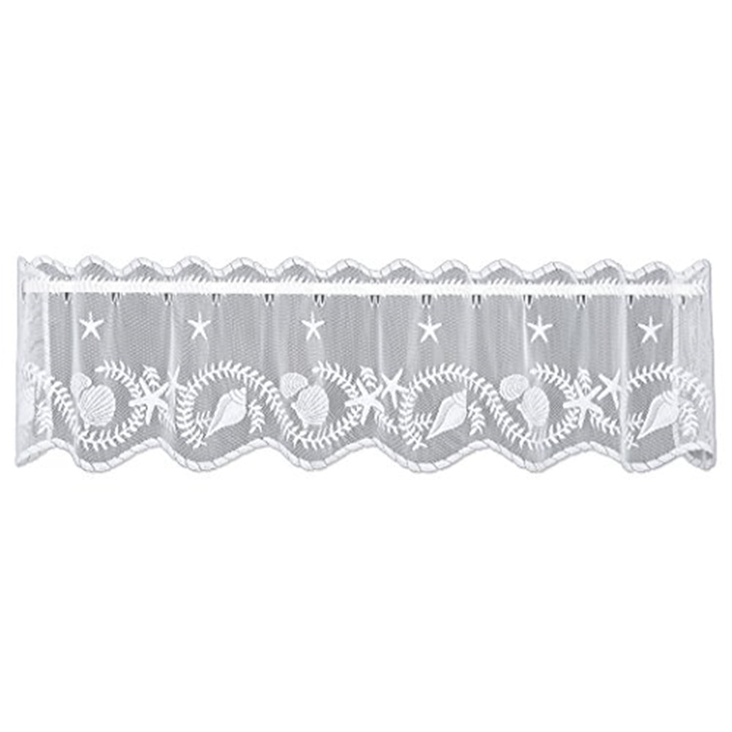 Heritage Lace Tidepool Valance 60" x 14" White - Walmart.com