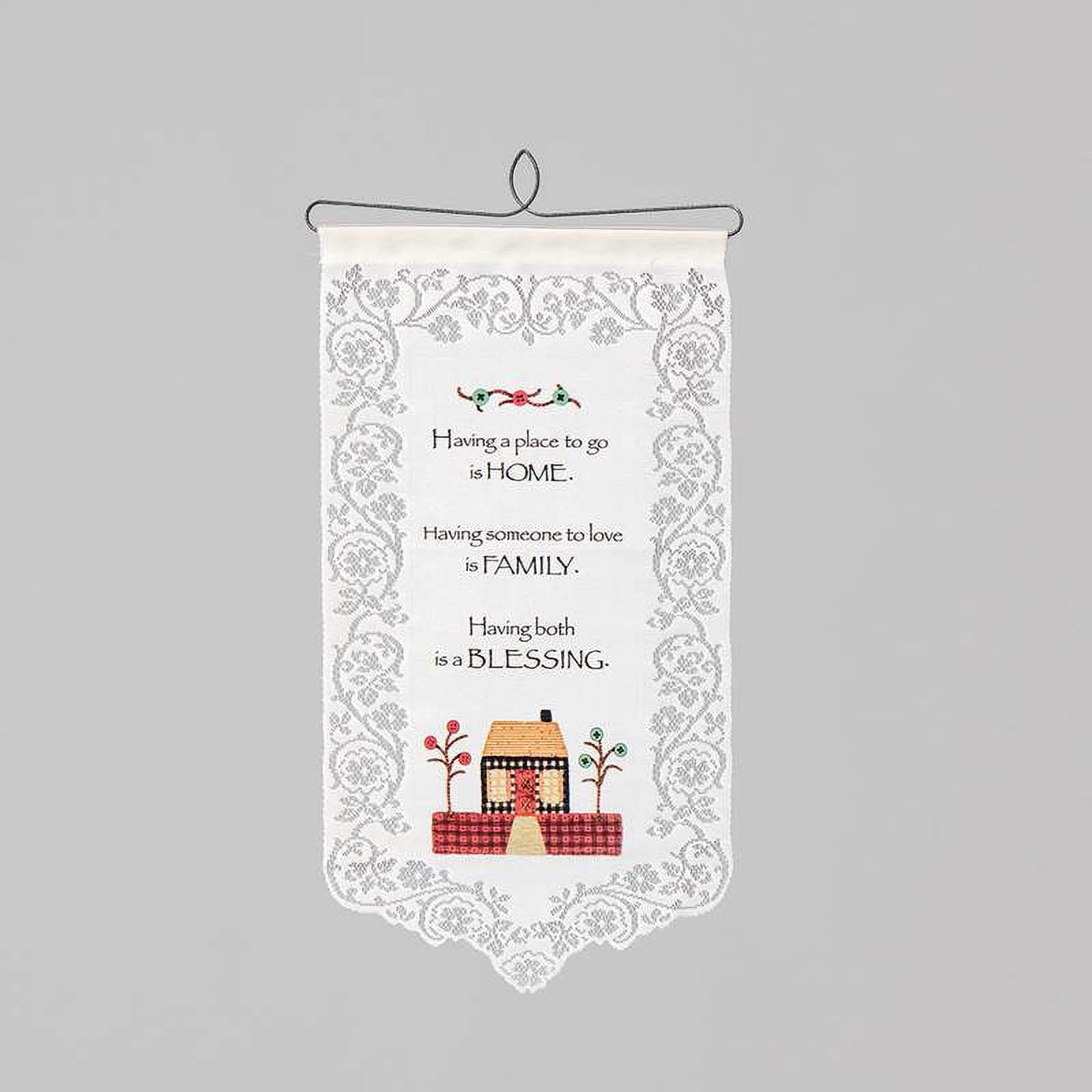 Heritage Lace Wall Hanging, Bless This Home Lace Wall Decor, Ecru ...