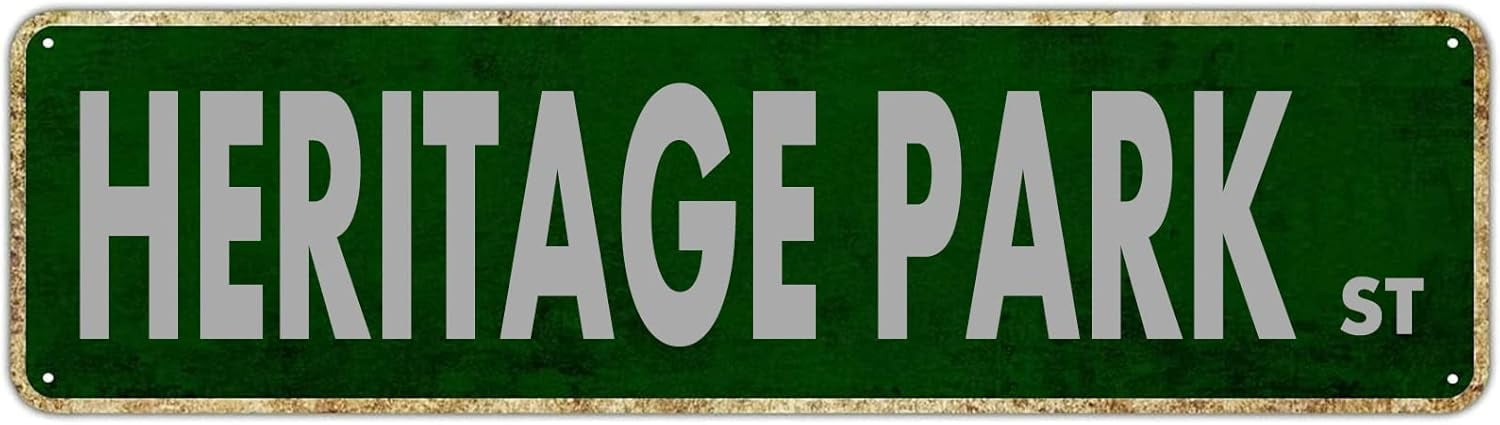 Heritage Park Street Sign Home Room Decoration Retro Avenue Sign ...