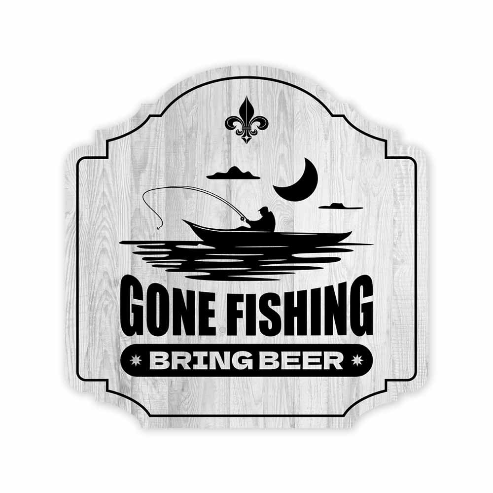 Heritage Plus Gone Fishing Bring Beer Wall or Door Sign | Boating Home ...
