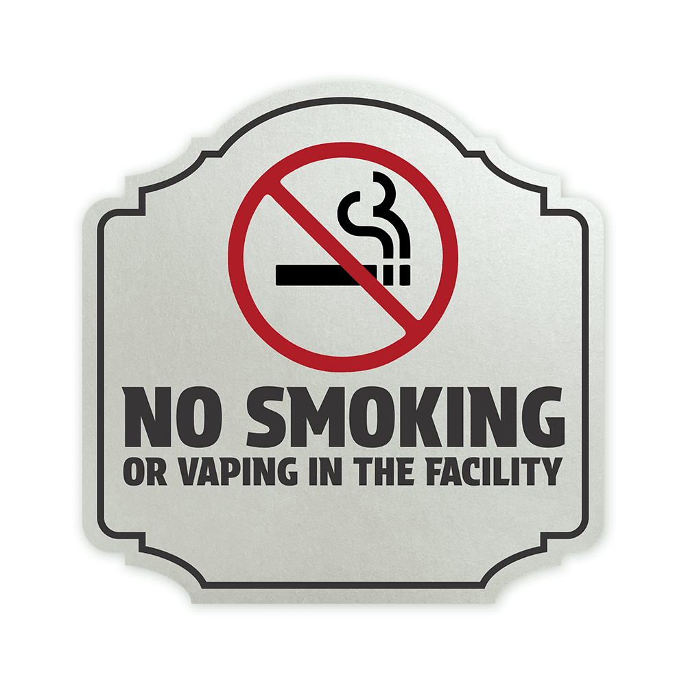 Heritage Plus No Smoking or Vaping in The Facility Wall or Door Sign ...