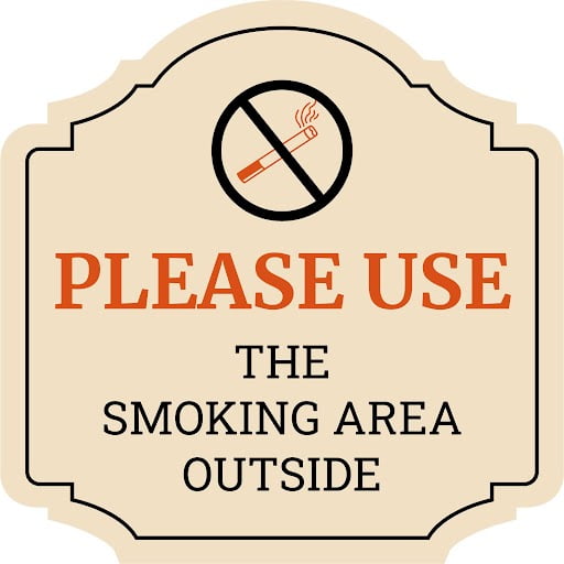 Heritage Plus Please Use The Smoking Area Outside Wall or Door Sign ...