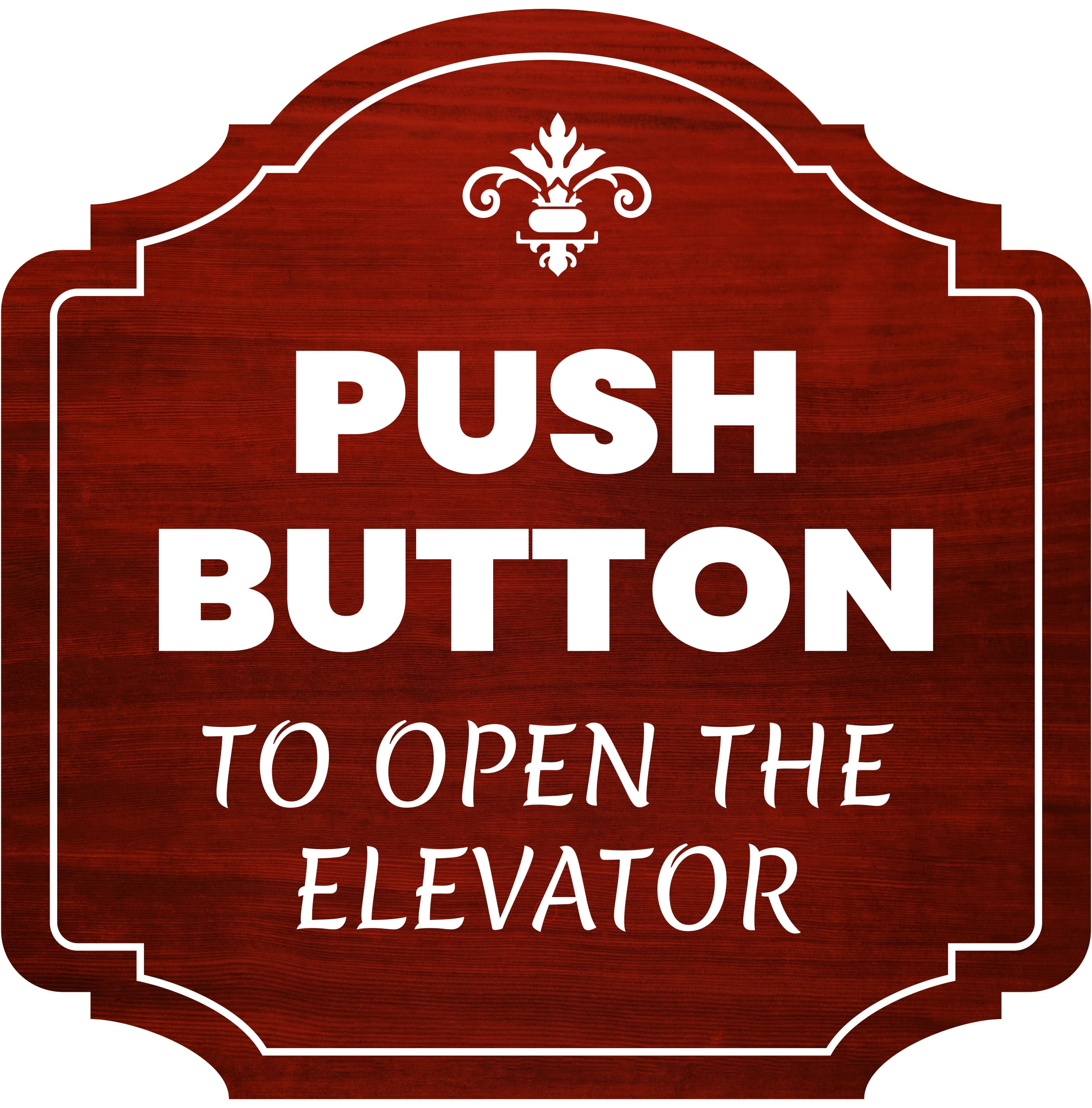 Heritage Plus Push Button To Open The Elevator Wall or Door Sign ...