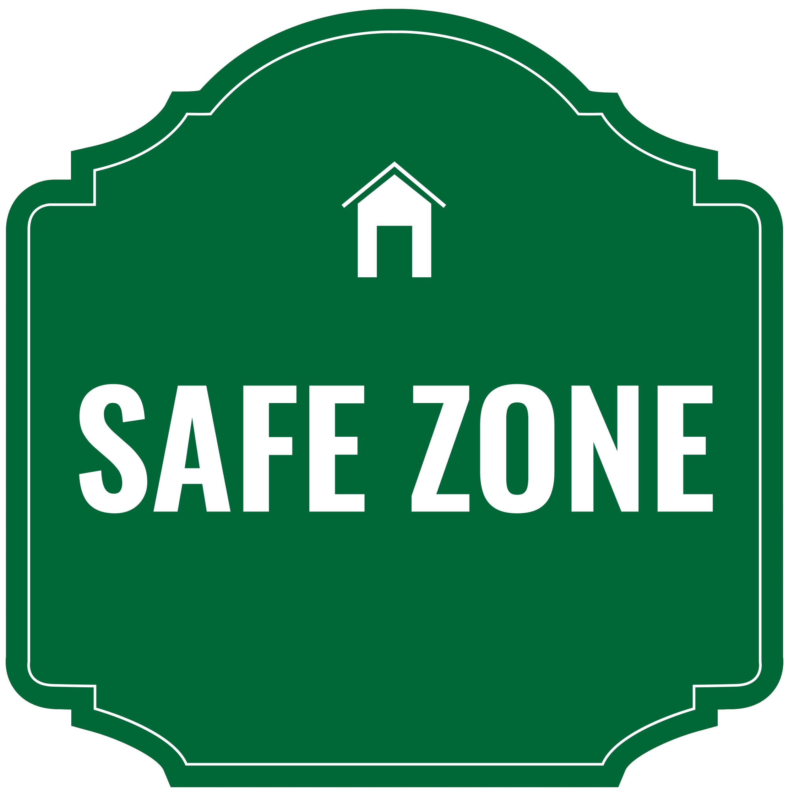 Heritage Plus Safe Zone Wall or Door Sign | Public Spaces Signage ...