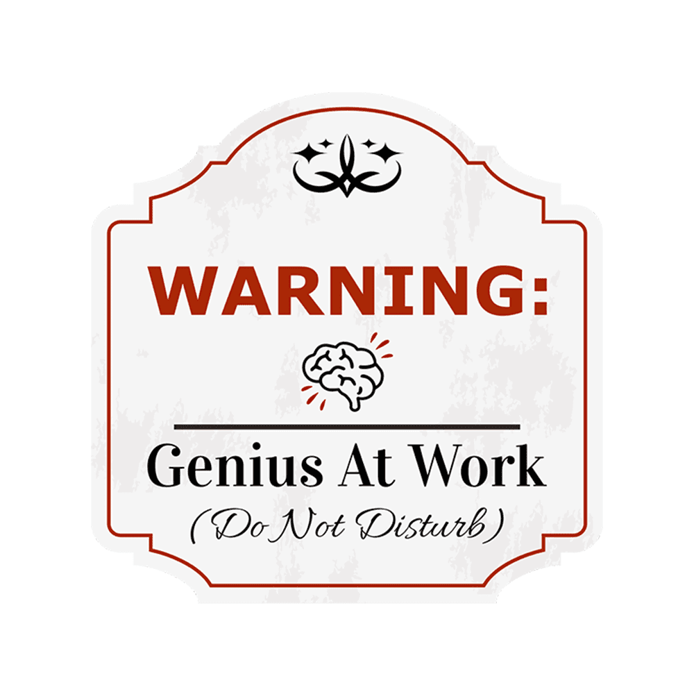 Heritage Plus Warning: Genius At Work (Do Not Disturb) Wall or Door ...