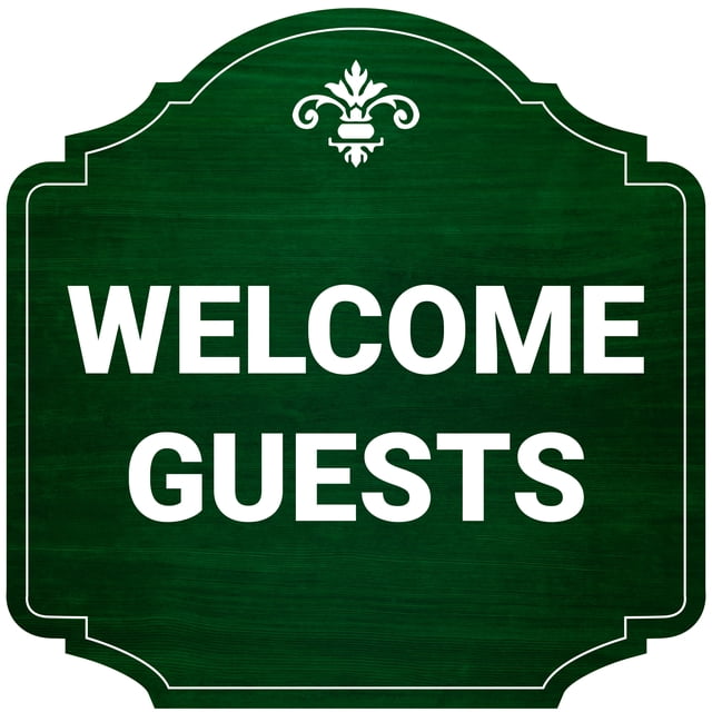 Heritage Plus Welcome Guests Wall or Door Sign | Public Spaces Signage ...