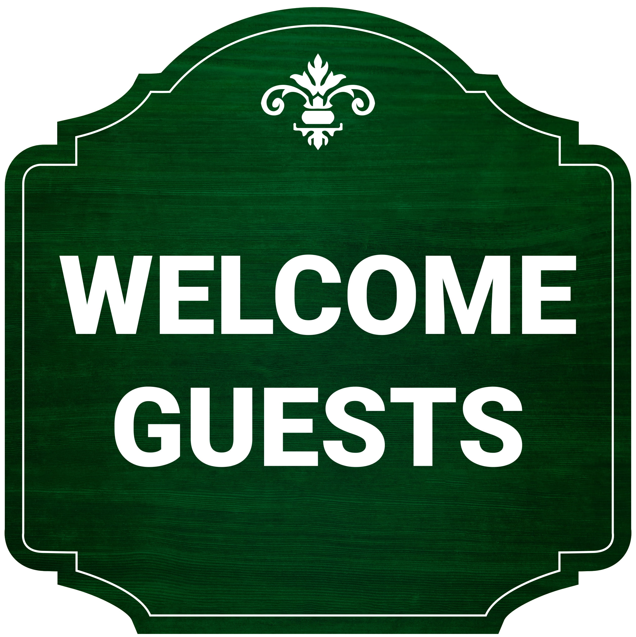 Heritage Plus Welcome Guests Wall or Door Sign | Public Spaces Signage ...