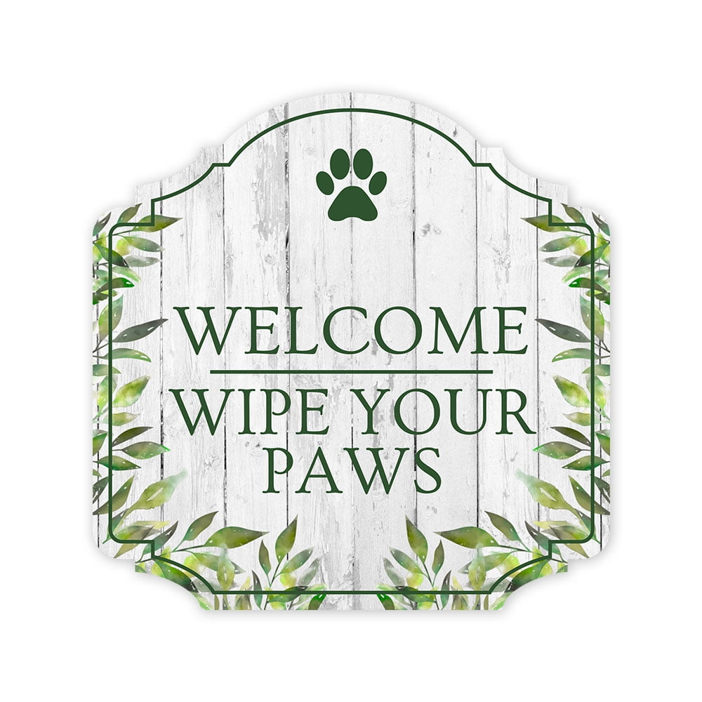 Heritage Plus Welcome Wipe Your Paws Wall or Door Sign | Home Entrance ...