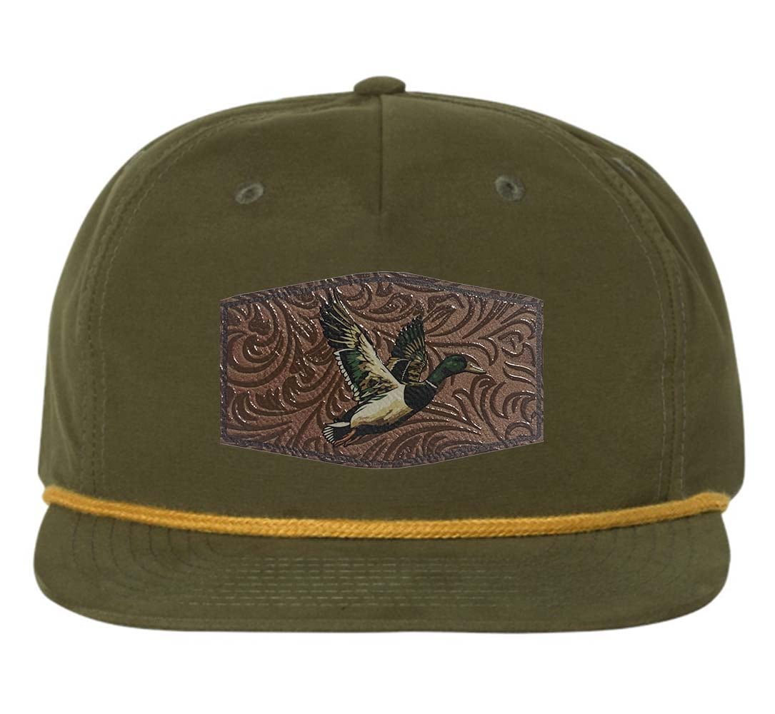Heritage Pride AG Hat Co. Mens Patch Hat Flying Mallard Duck Leather ...