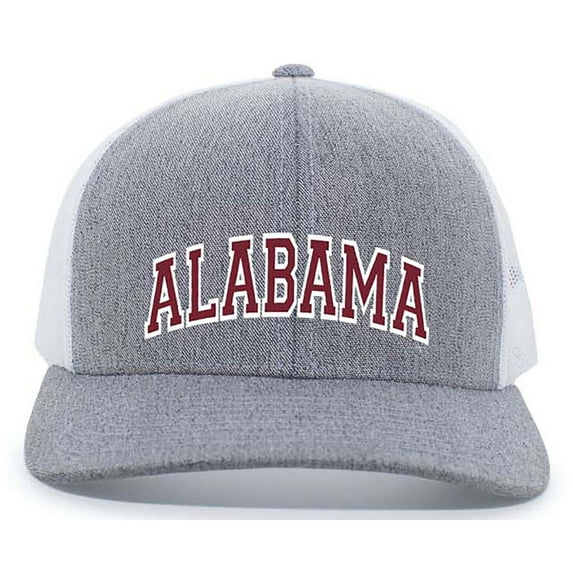 Heritage Pride Alabama Football Team Color State Name Embroidered Mesh Back Trucker Hat-Alabama ...