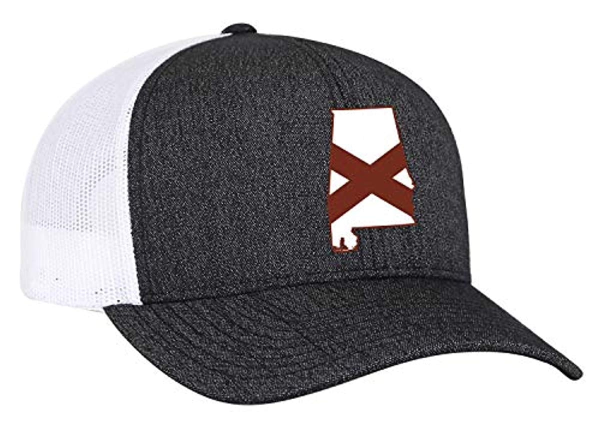 Heritage Pride Alabama State Flag Embroidered Trucker Mesh Snapback Hat ...