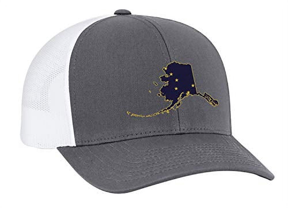 Heritage Pride Alaska State Flag Embroidered Trucker Mesh Snapback Hat ...