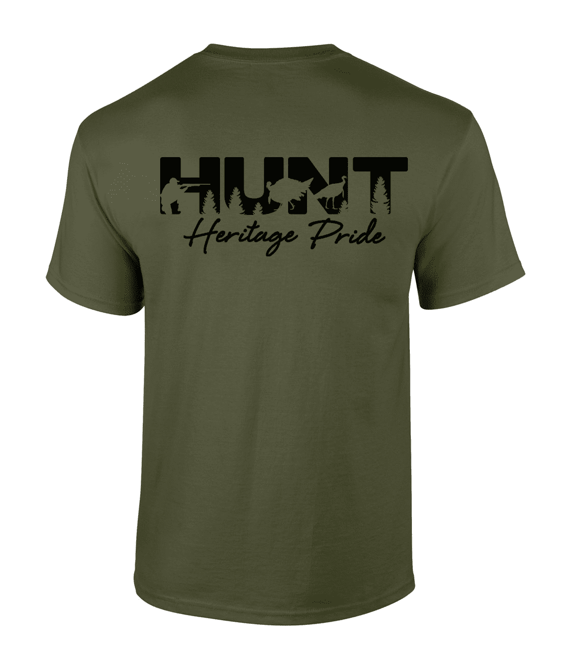 Heritage Pride Bold HUNT Wording With Hunter and Wild Turkeys Mens ...
