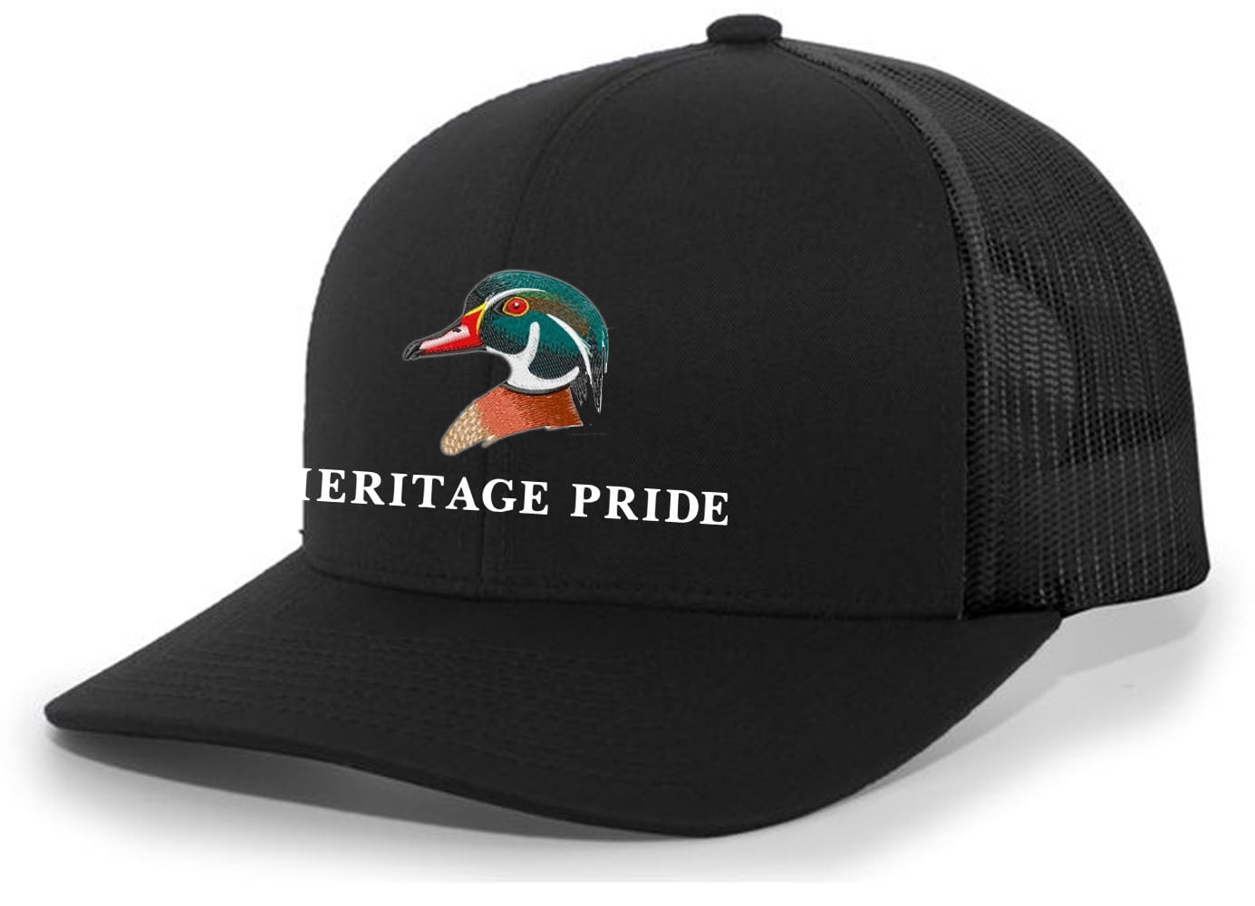 Heritage Pride Colorful Mallard Wood Duck Mens Embroidered Mesh Back ...
