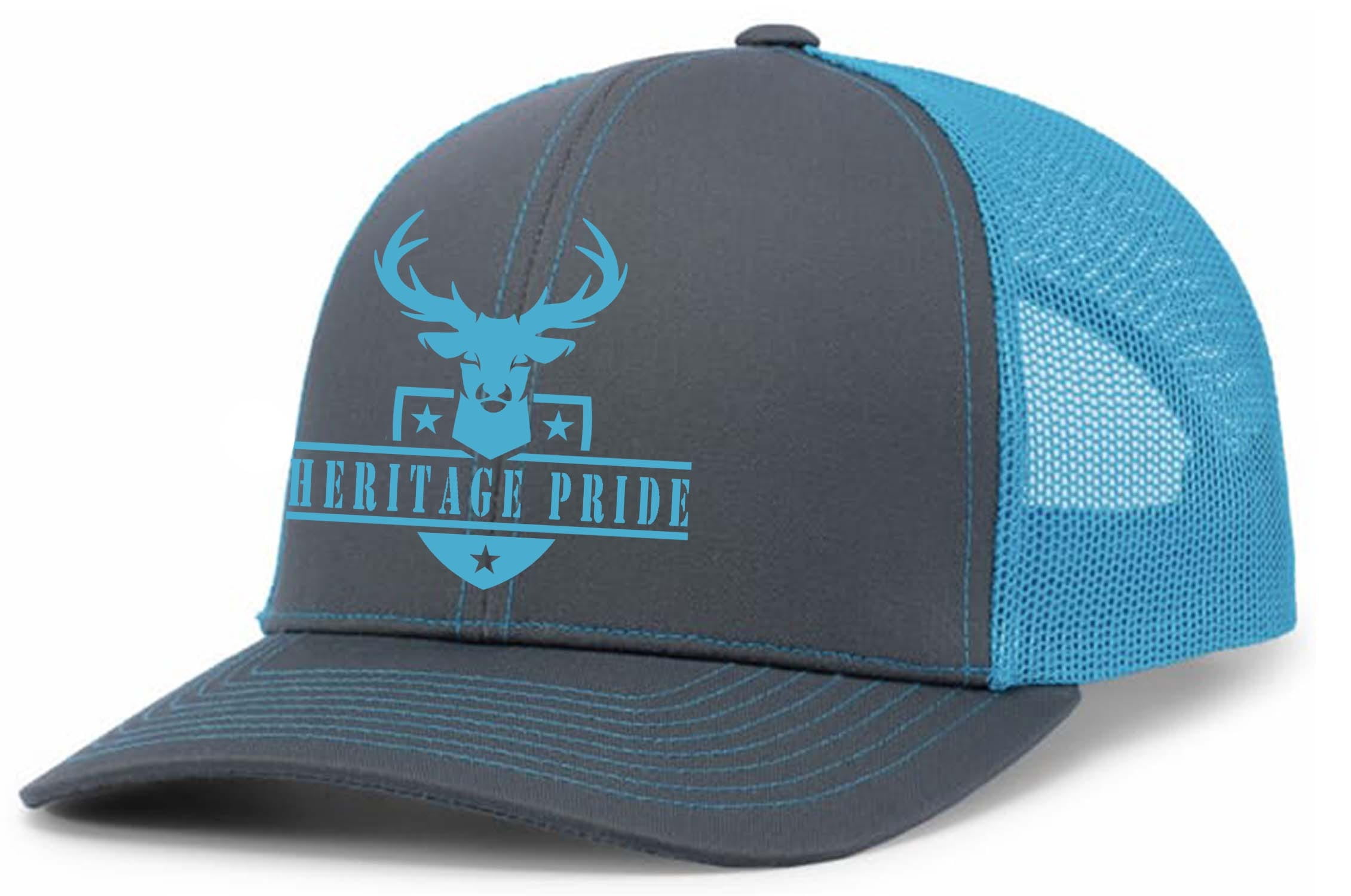 Heritage Pride Deer Hunting Deer Head Shield Mens Embroidered Mesh Back ...