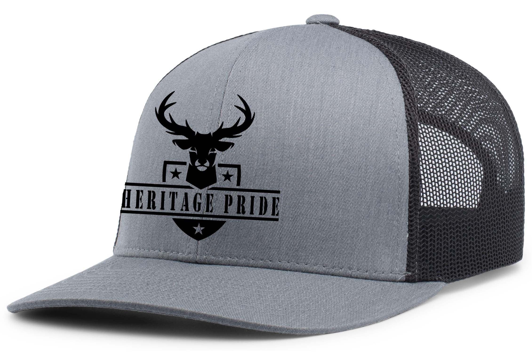 Heritage Pride Deer Hunting Deer Head Shield Mens Embroidered Mesh Back ...