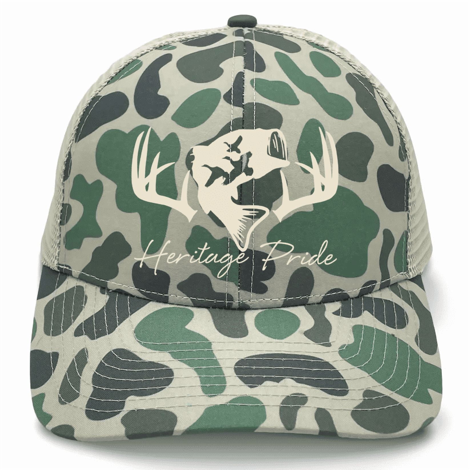 Heritage Pride Deer Hunting Fishing Duck Hunt Mens Embroidered Mesh ...