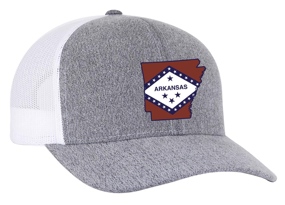 Heritage Pride Embroidered State Flag Mesh Back Trucker Hat-Arkansas ...