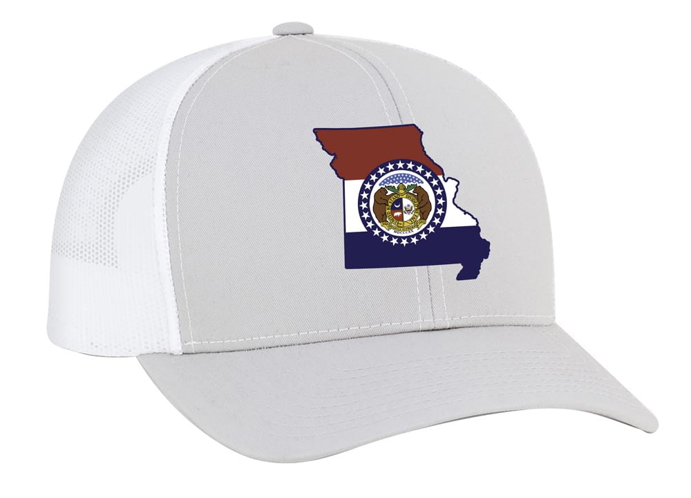 Heritage Pride Embroidered State Flag Mesh Back Trucker Hat-Missouri ...