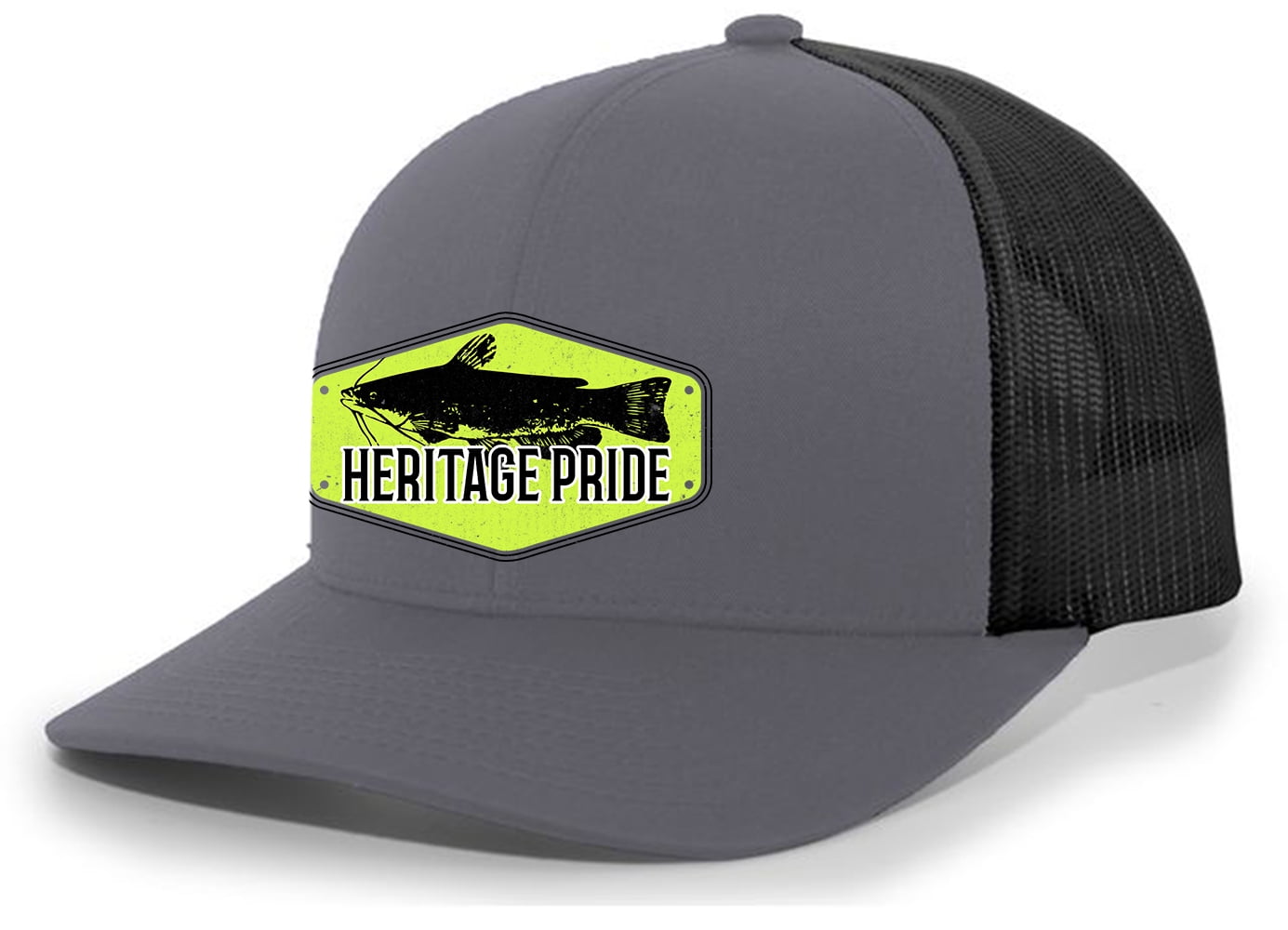 Heritage Pride Freshwater Fish Catfish Lake Fishing Neon Patch Mens ...