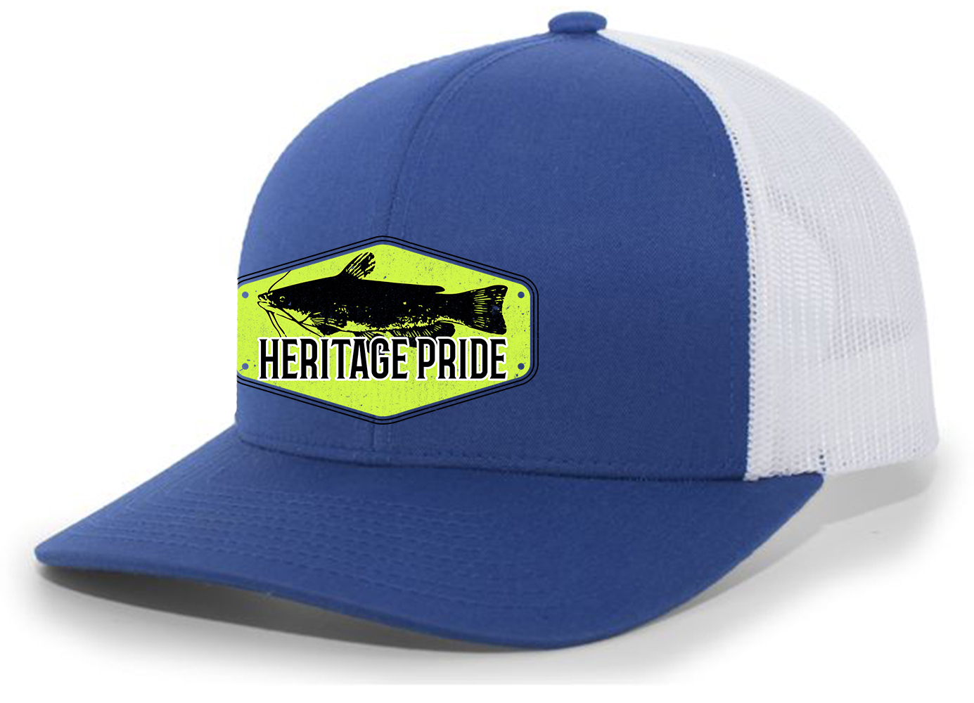 Heritage Pride Freshwater Fish Catfish Lake Fishing Neon Patch Mens ...