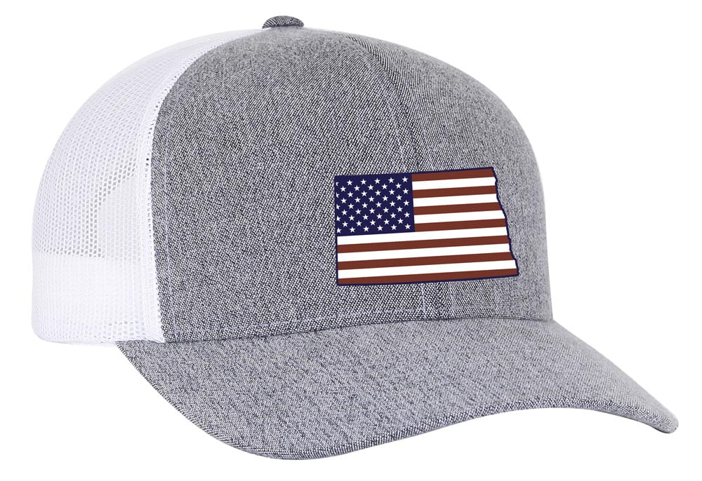 Heritage Pride Grey Heather and White American Flag Embroidered State ...