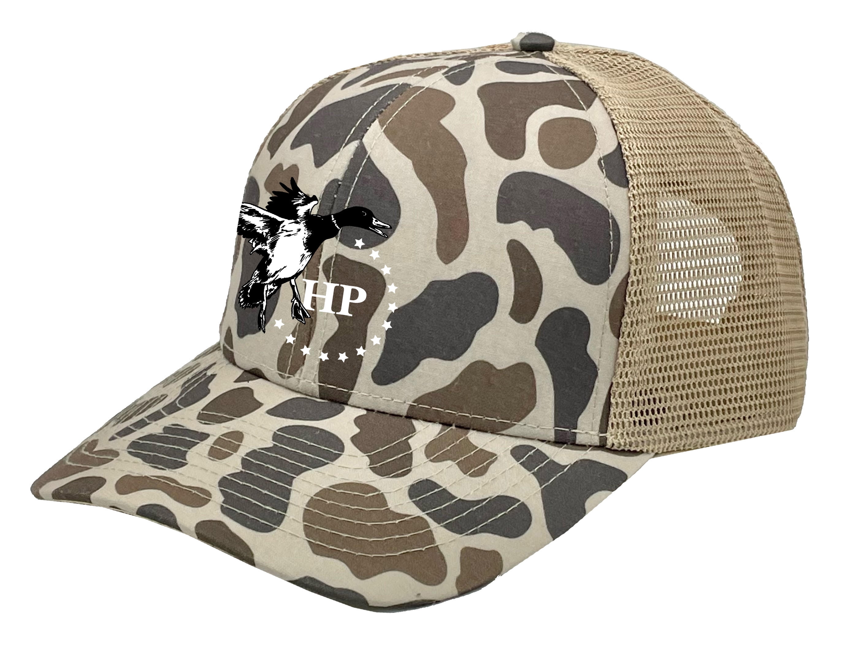 Heritage Pride HP Black & White Duck and Stars Mesh Back Embroidered ...
