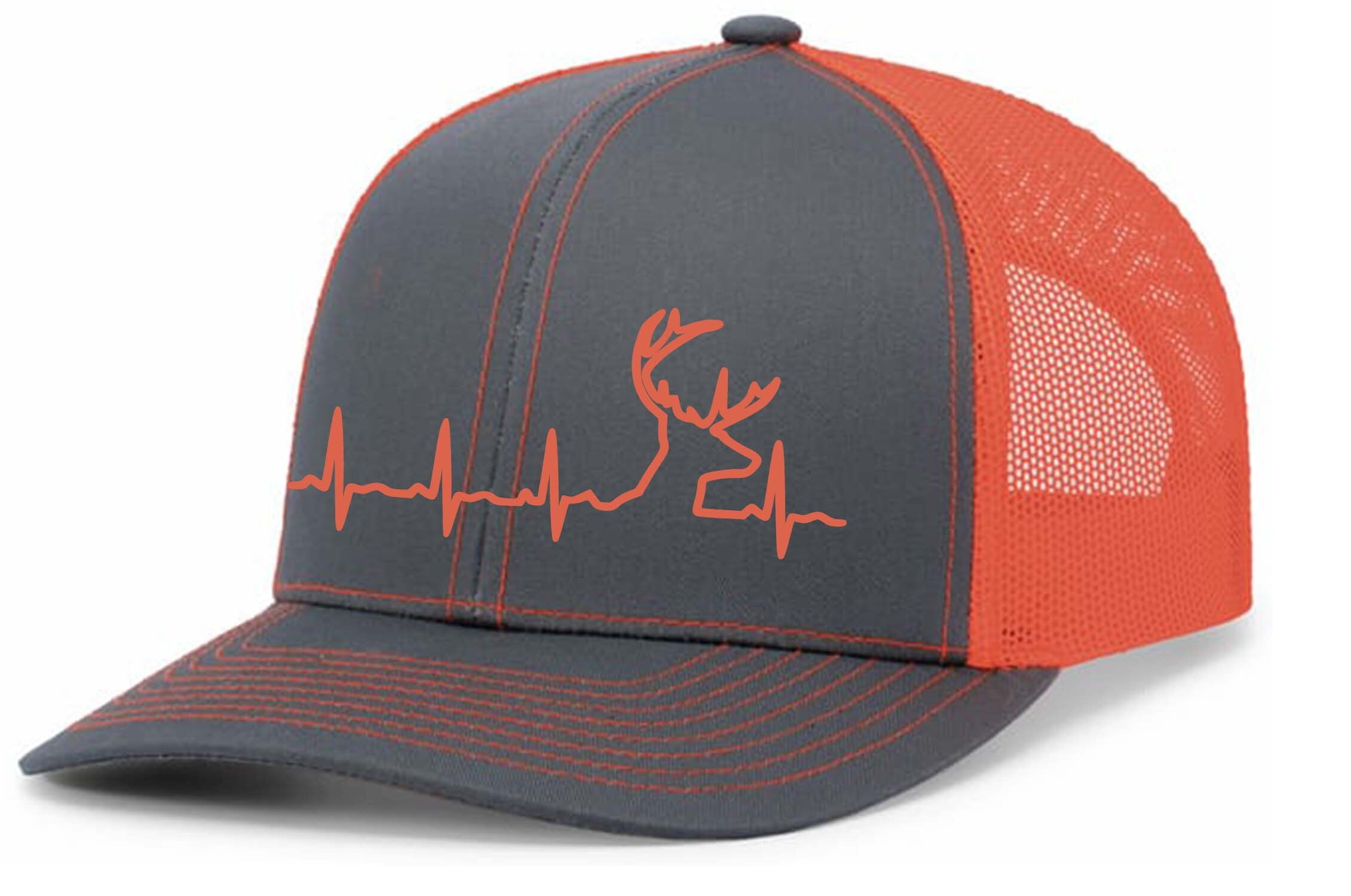 Heritage Pride Hat Deer Heartbeat Mens Mesh Back Trucker Hat Baseball ...